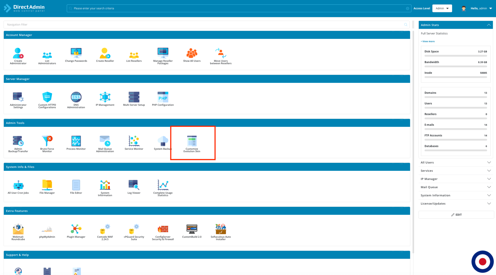 How to Install and Customise the Evolution Theme in DirectAdmin | VPSBasics