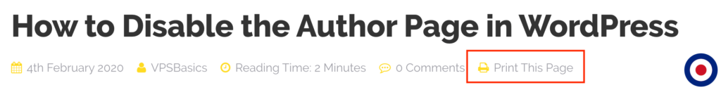 How To Add A Print Button To A Wordpress Post Or Page Without A Plugin